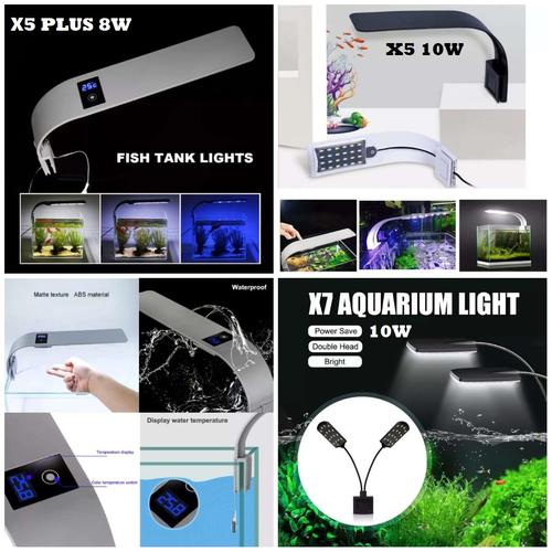 Jual Lampu Akuarium LED Super Tipis Lampu Sorot Aquarium Aquascape Jepit - X5 Plus 8w - Jakarta ...