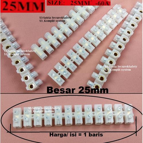 Jual Putih Terminal Sambung Kabel 25mm Sekrup Sambungan 25 mm Rustin ...