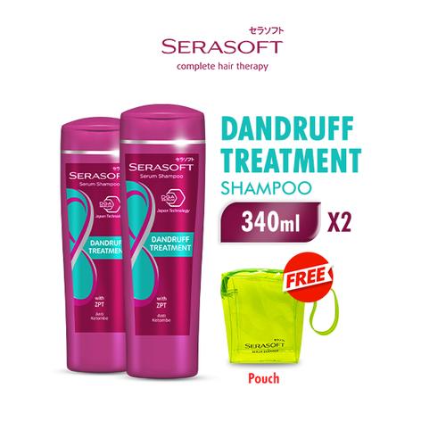 Jual Serasoft Shampoo Dandruff Treatment 340 ml x 2 pcs Free Travel ...