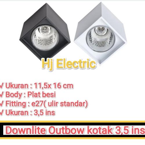 Jual Kap Rumah Lampu Outbow Kotak 3,5 Ins Fitting E27 Tempel Plafon e27 ...