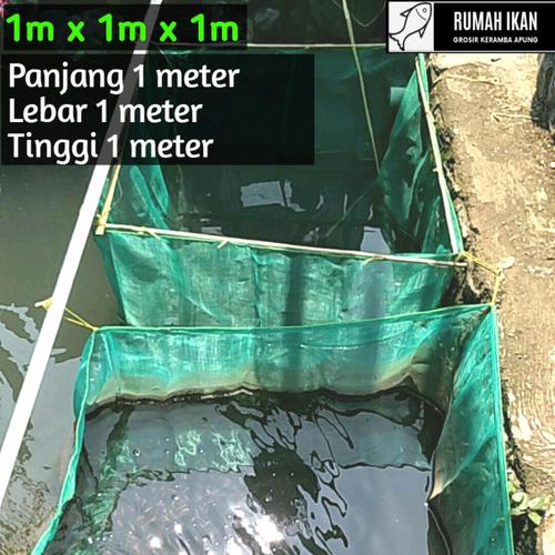 Jual RI - Hapa Jaring Keramba ikan ukuran 1m x 1m x 1m jaring kasa ...