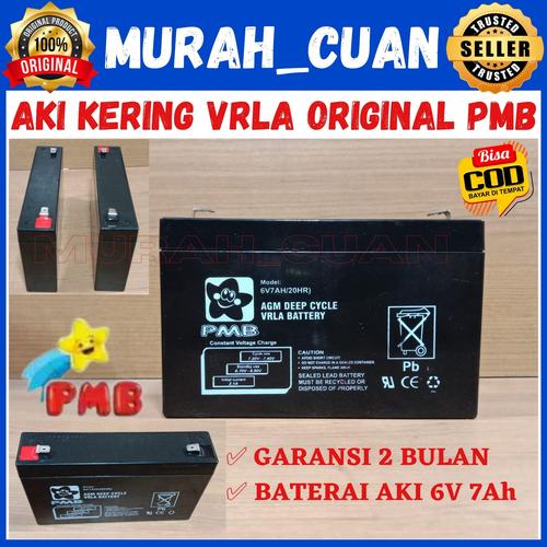 Jual Baterai Aki Kering PMB 6V 7ah Mainan Mobilan Anak Accu Battery ...