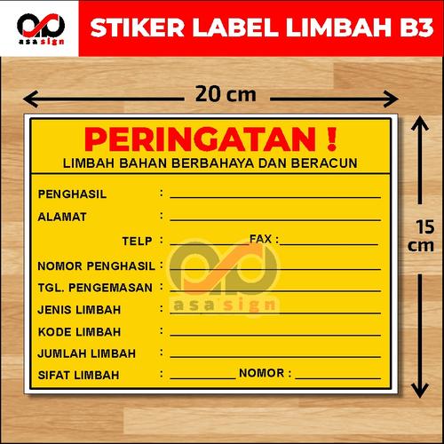 Jual STIKER LABEL IDENTITAS LIMBAH B3 - 15 X 20 | chromo | tahan air ...
