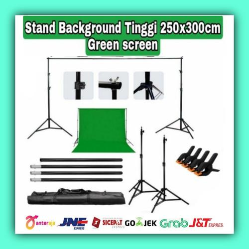 Jual Layar Green screen 3 x 6meter / stand Background 250x300cm foto ...