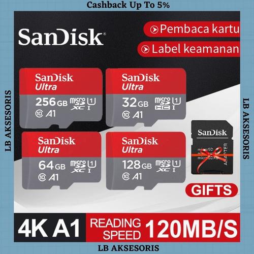 Jual Memory Card 32GB/64GB/128/256GB CLASS 10 100Mbps Micro Sd Kartu ...