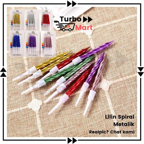 Jual Lilin Spiral Metalik / Lilin Ulang Tahun / Lilin Ulir Metalik isi ...