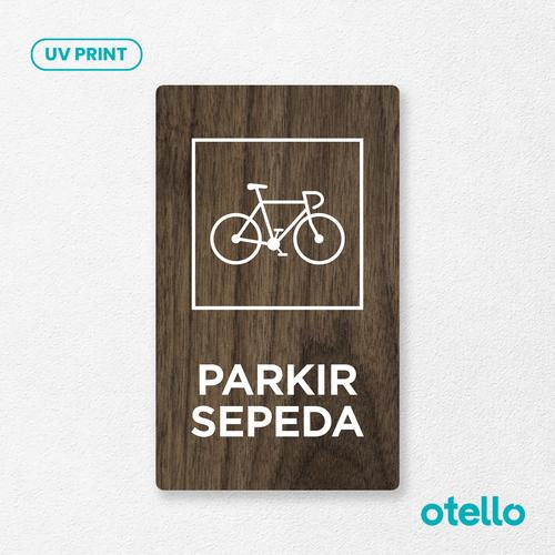 Jual Parkir Sepeda Sign Board Kayu Print UV Signage Label Papan Nama ...