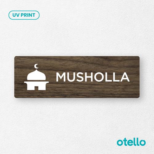 Jual Musholla Sign Board Kayu Print UV Papan Wooden Nama Ruangan Label ...