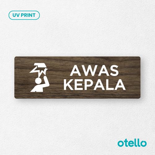 Jual Awas Kepala Sign Board Kayu Print UV Signage Papan Label ...