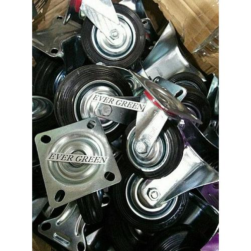 Jual Roda Caster set 4 pcs ukuran 3 inchi Komplit Pelek dan Bracket ...