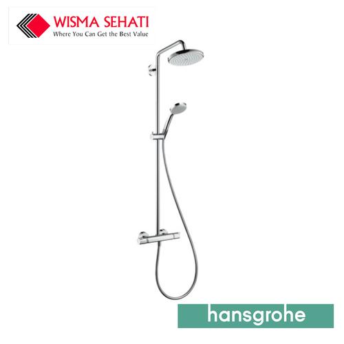 Promo HANSGROHE CROMA 220 Showerpipe Thermostat Mixer Shower 27185000 ...