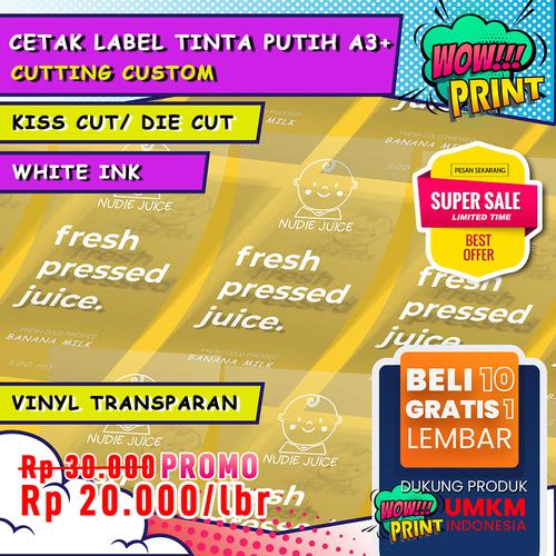 Jual Cetak Stiker Vinyl Transparan Tinta Putih / Cutting Stiker Tinta ...