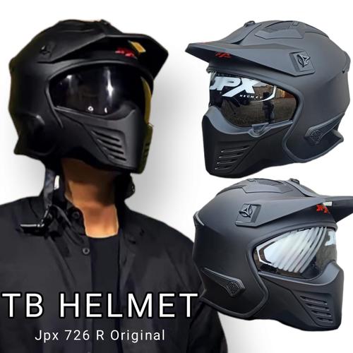 Jual HELM JPX MX 726R FULL FACE-HALF FACE -MX 726R MODULAR SIZE L-XL-XXL - Black dof yelow, L ...