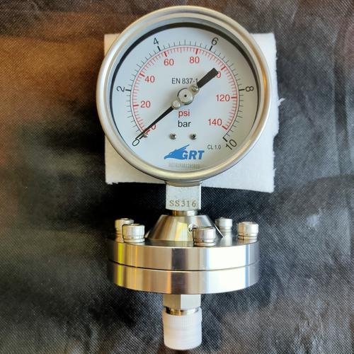 Jual Diaphragm Pressure Gauge Full Stainless 4 Inch - GRT - 25Bar ...