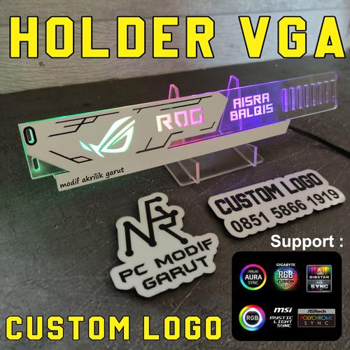 Jual Holder VGA STICKER VARIASI RGB Led Custom LOGO untuk GTX RTX R9 RX ...