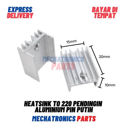 Jual Heatsink TO 220 Pendingin 20x15x11mm Aluminium Heat Sink Pin Putih ...