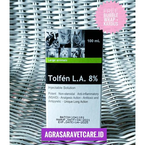Jual TOLFEN LA 8% 100 ML- anti inflam analgesic hewan ternak - Kota ...