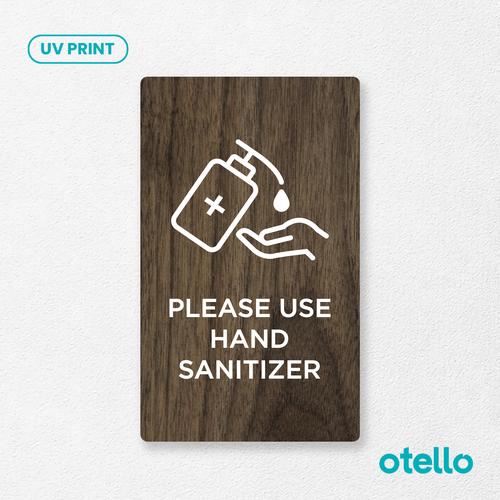 Jual Please Use Hand Sanitizer Sign Board Kayu Print UV Signage Papan ...