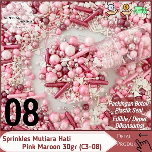 Jual Sprinkel Mutiara Hati Pink Maroon 30gr (C3-08)/ Springkel Sprinkle ...