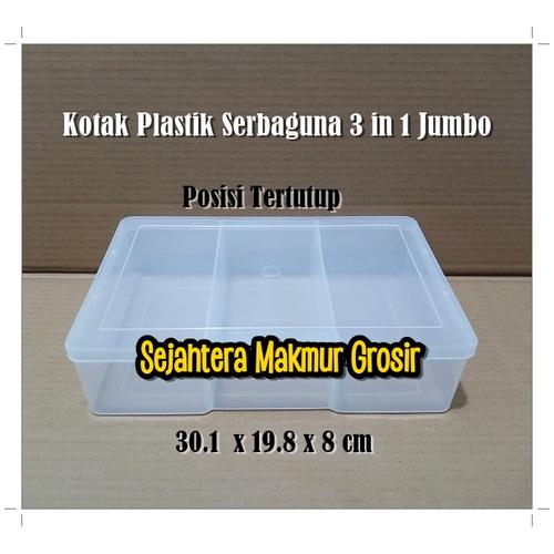 Jual Kotak Plastik Penyimpanan Container Box Uang Kuno Gelang 3 Sekat ...