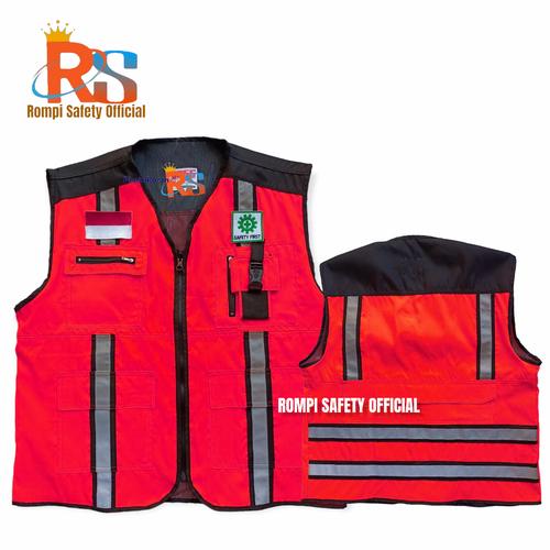 Jual ROMPI SAFETY HSE WATERPROOF WARNA MERAH REFLEKTOR 3M merk KINGSAFE ...
