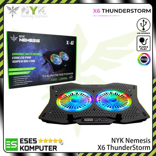 Jual Cooling Pad NYK Nemesis X6 Thunderstorm RGB | 6 Fan Cooling Pad ...