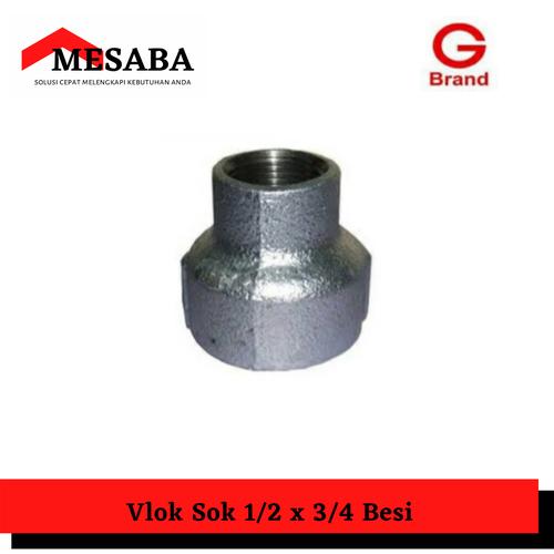 Jual Vlok Sok Besi Galvanis 1/2 X 3/4 Inch SNI / Reducer Socket Besi ...