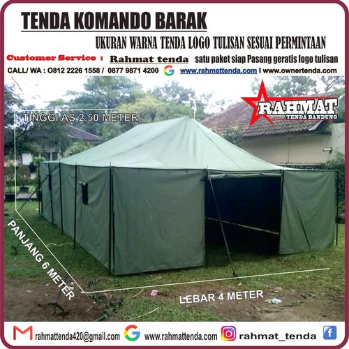 Jual tenda komando barak pramuka ukuran 4x6M - 1set bhn standr - Kab ...