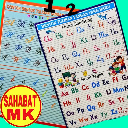 Jual POSTER EDUKASI ANAK MENGENAL HURUF SAMBUNG DAN HURUF TEGAK - No.1 ...