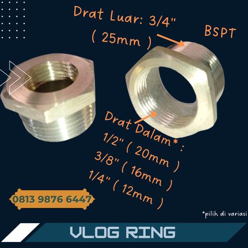 Jual VERLOP RING 3/4x1/4 VLOG RING RECUCER ADAPTER KUNINGAN - Jakarta ...