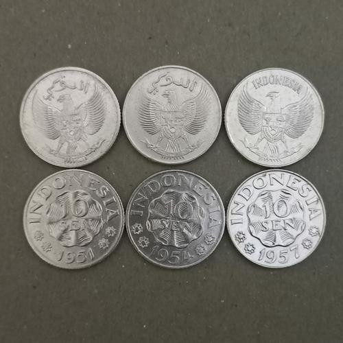Jual Set Uang koin kuno 10 Sen Garuda Pancasila tahun lengkap - Kab ...
