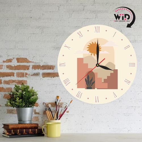 Jual Jam Dinding Kayu Modern Vintage Hiasan Rumah Natural Aesthetic ...