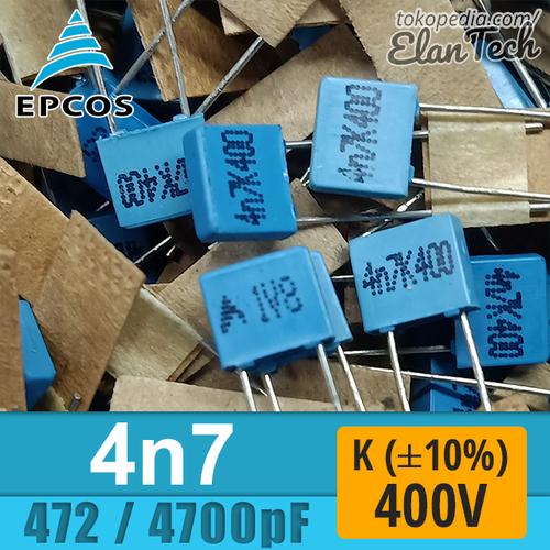 Jual Epcos 4n7 / 472 / 4700pF K 400V 4.7nF Capacitor Kapasitor ElanTech ...