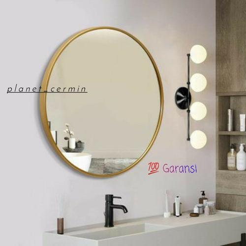 Jual KACA CERMIN BULAT 60 CM BESI / KACA DINDING WASTAFEL GOLD - 60cm ...