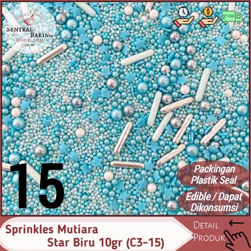 Jual Sprinkel Mutiara Star Biru 10gr (C3-15) / Springkel Sprinkle Pearl ...