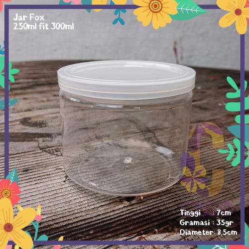 Jual JAR FOX TOPLES BULAT CYLINDER 250ML 300ML PLUG CAPS SELAI SAMBAL ...