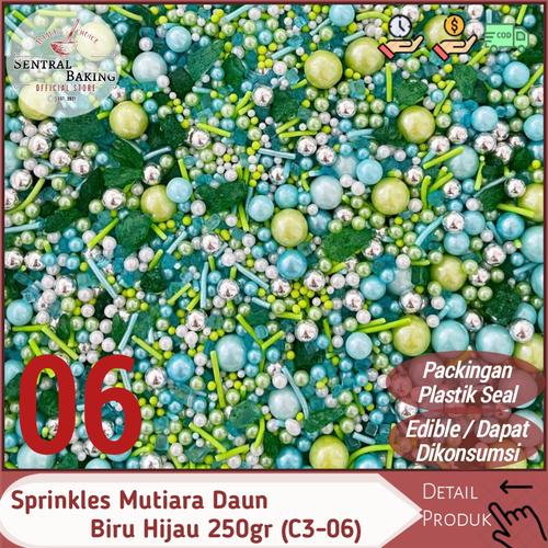 Jual Sprinkel Mutiara Daun Biru Hijau 250gr (C3-06)/ Springkel Sprinkle ...