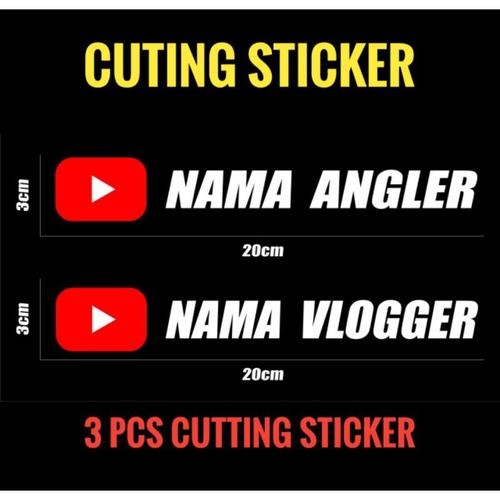 Jual Sticker Nama Vlogger Angler Mancing Cutting Sticker Identitas ...