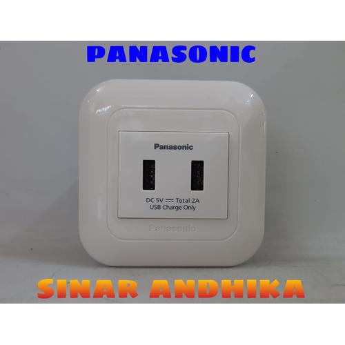 Jual Charge Usb Panasonic 2 Port+ Frame Putih Wej78029+Wef1172W ...