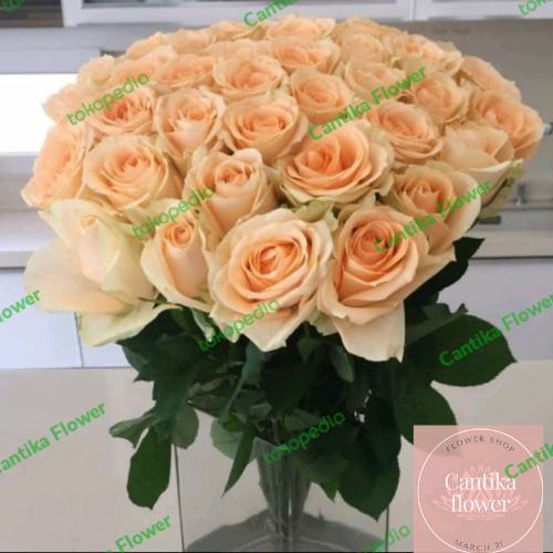 Jual bunga mawar orange oren / rose flower avalanche fresh - Jakarta ...
