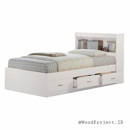 Jual dipan tempat tidur minimalis kombinasi rak storage kayu jati - Kab ...