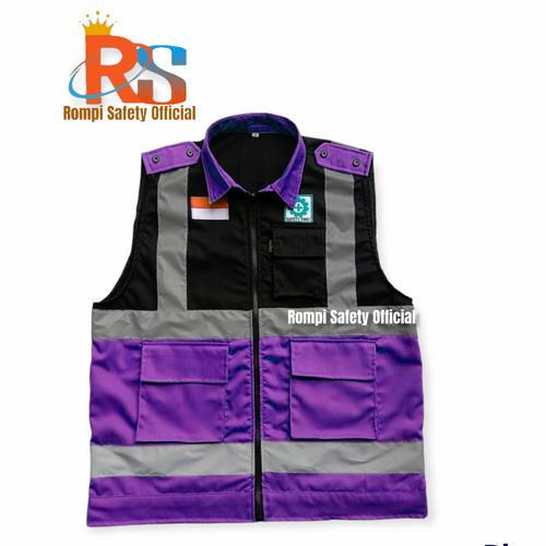 Jual SAFETY VEST KOMBINASI WARNA MODEL KERAH TERBARU WARNA HITAM UNGU ...