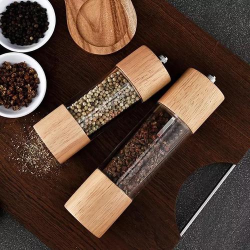 Jual grinder dapur merica lada garam / salt pepper mill wooden grinder ...
