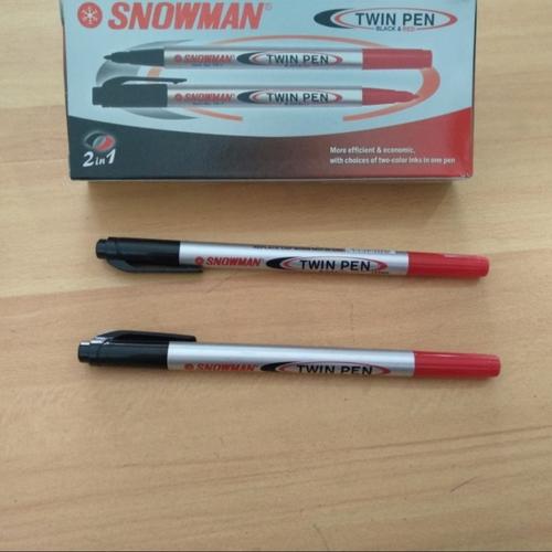 Jual SPIDOL TWINPEN SNOWMAN 2 WARNA | SNOWMAN| TWIN PEN| SPIDOL MERAH ...