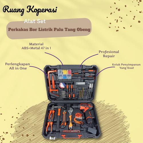 Jual Alat Set Perkakas Bor Listrik Palu Tang Obeng gaji 47 in 1 - Kota ...