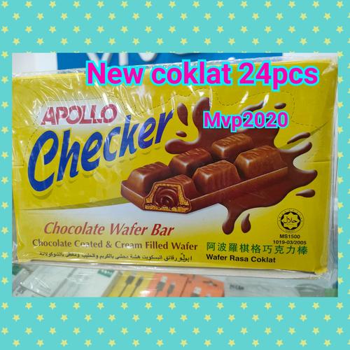 Jual Apollo checker wafer chocolate / wafer susu malaysia - deka 1box ...