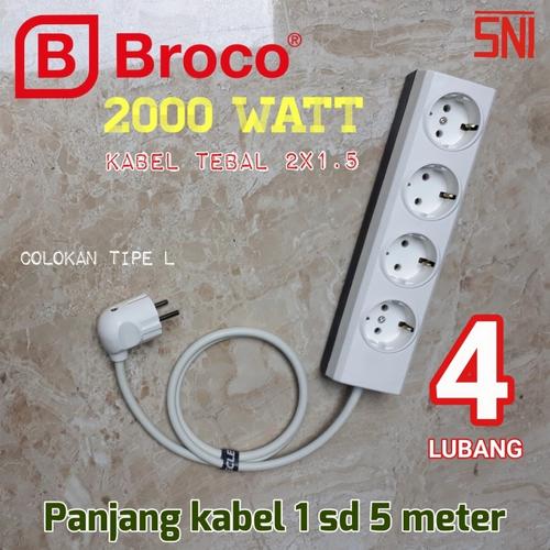 Jual Kabel Extension TEBAL 2×1.5 Colokan BROCO 4 lubang 1 - 10 meter ...