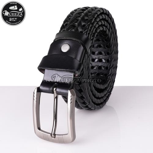 Jual Ikat Pinggang Rajut Anyam Kulit Pria Dan Wanita Hitam - Hitam ...