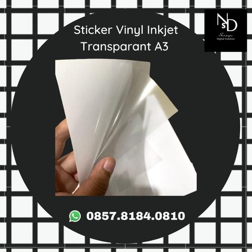 Jual Sticker Vinyl Inkjet Transparan stiker label Transparan A3 ...