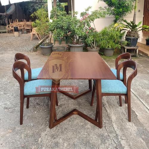 Jual dining set minimalis, meja makan 4 kursi kayu minimalis modern ...